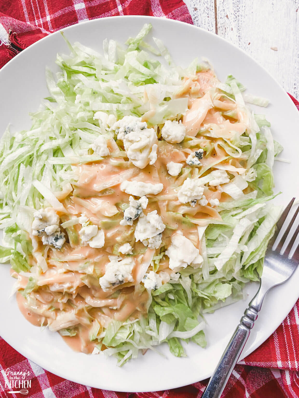 Shredded Lettuce Salad with French Dressing Shredded Iceberg Lettuce ...