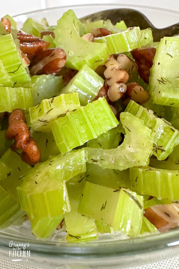Sautéed Celery with Pecans - Granny's in the Kitchen