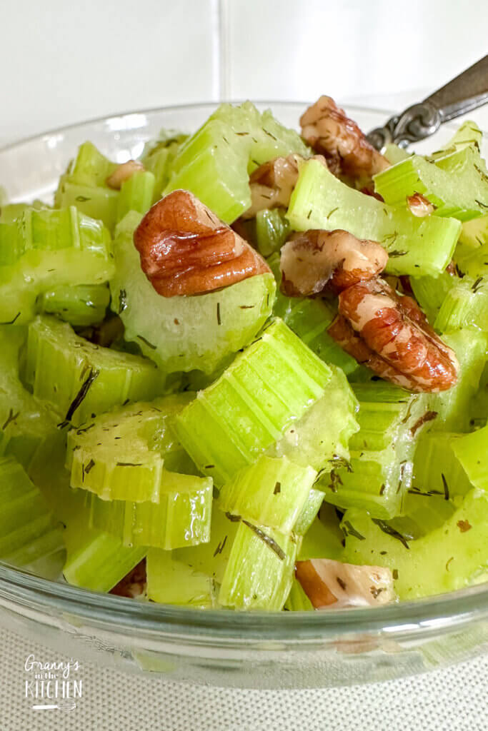 Sautéed Celery with Pecans - Granny's in the Kitchen